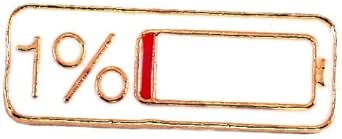 Amazon.co.jp: Pin Badge, 1% Battery, Battery Remaining, Smartphone ...