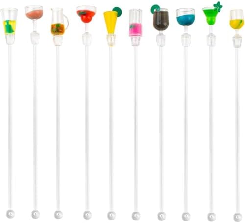 10 PCS Cocktail Stirrers, 9.05'' Cocktail Accessories for Drinks ...