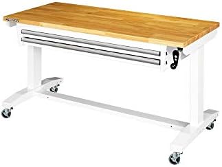 Amazon.com: Husky 52 in. Adjustable Height Work Table with 2-Drawers in ...
