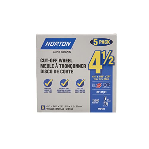 Snapklik.com : Norton 4-1/2-Inch Cut Off Wheels, 5-Pack