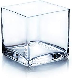 Amazon.com: PINIWON 6 Pack Square Glass Vases 5 x 5 x 5 Inch, Clear ...