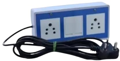 BAHUL 2+2 Modular Socket Extension with Small Plug 4 Meter Long Wire 2 ...