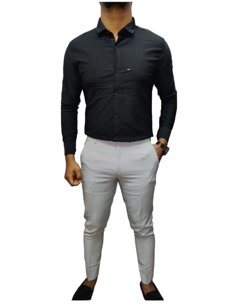 ARV Store Fancy Men's Plaid Lycra Pants and Shirt Combo (Black & Grey) Size:-Large : Amazon.in ...