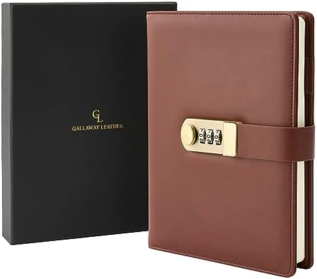 Amazon.com : GALLAWAY LEATHER Journal with Lock for Women and Men, PU ...