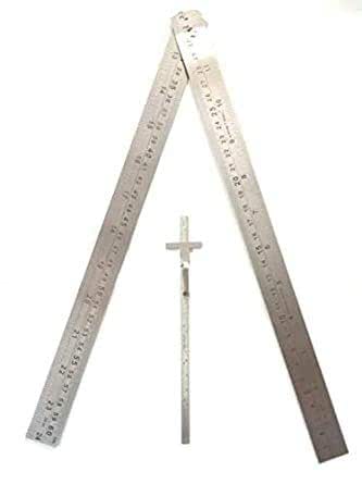 LOVELY® Kristeel SS Folding Scale/Ruler Size 12" + 6" Pocket Scale ...