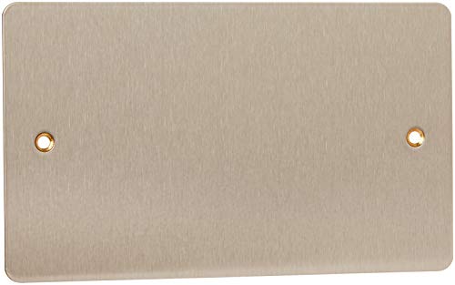 MK Edge K14329LBS 2-Gang Blank Plate Lacquered – Brushed Steel – BigaMart