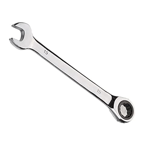 Vokenforu 15mm Ratchet Spanner, Ratcheting Combination Wrench, Hardened ...