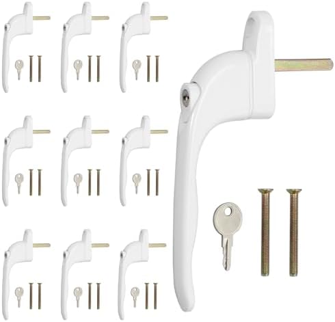 GETLITOOL 10Pcs Lockable Window Handle, Universal White UPVC Window ...