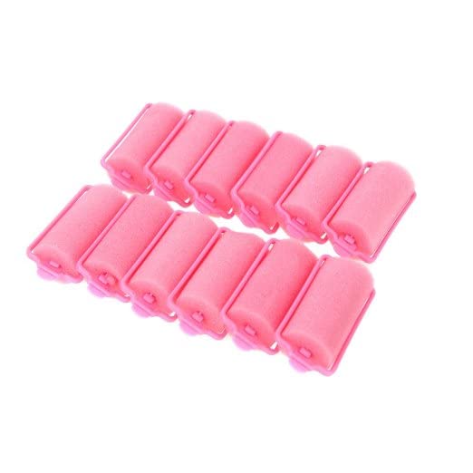 Amazon.com : Set of 12 Large Pink Foam Sponge Hair Rollers : Beauty ...