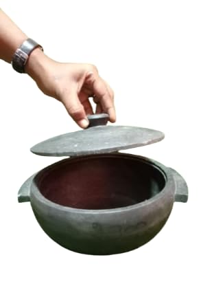 Buy KANDHAR Traders Handmade Natural Soapstone Kalchatti Cookware with ...