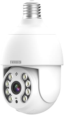 Amazon.com: EVERSECU 2K 4MP Light Bulb Security Camera, 4 Inch Dome ...