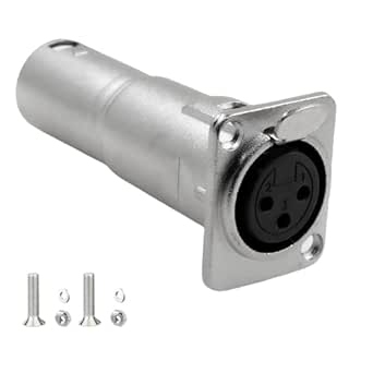 3-Pin XLR Female to Male Panel Mount Connector with Feedthrough Socket ...