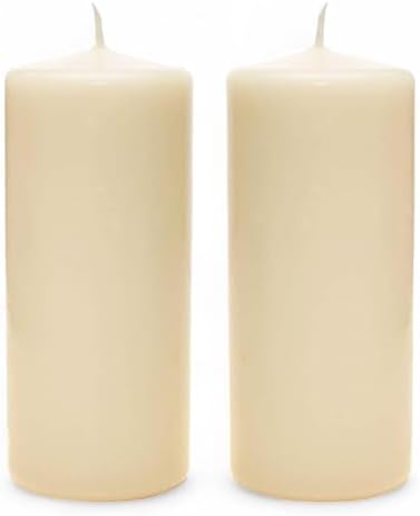 Ivory Unscented Pillar Candles 7.5cm x 15cm (2.75" x 6") Rustic ...