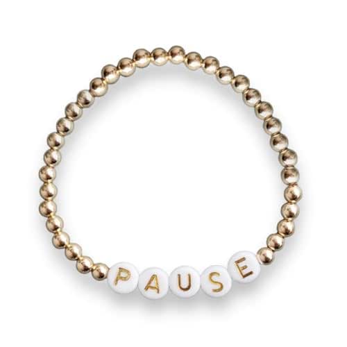 Amazon.com: Pause Bead Bracelet - Word Bead Bracelet - Meaningful Bead ...