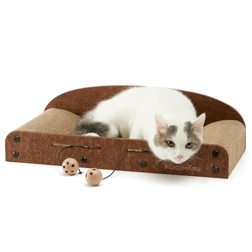 FUKUMARU Cat Scratcher Cardboard, 21 Inch Sofa Shaped Cat Scratching ...