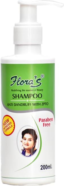 Buy Flora's Anti Dandruff Shampoo with ZPTO: Natural Relief & Scalp ...