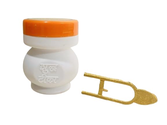 Pack of 2 Orange Liquid Chandan Tilak with Chandan Stick, Pooja Chandan ...