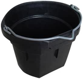 Amazon.com: 8 Quart Black Rubber Flat Back Sided Utility Bucket Pail ...