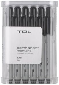 Amazon.com : TUL Fine Point Permanent Markers, 12 Black Markers ...