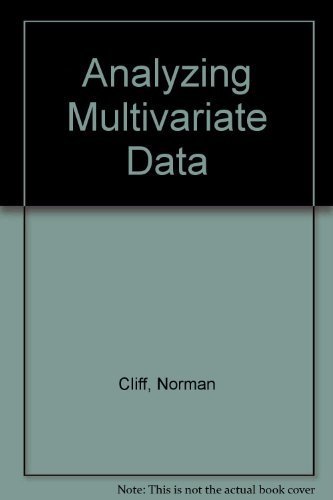 Amazon.com: Analyzing Multivariate Data: 9780155027046: Cliff, Norman ...