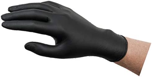 Ansell MICROFLEX 93-252, Guante Desechable de Nitrilo 4.7 mil, Negro, Libre de Polvo Caja de 100 ...