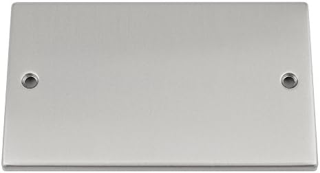 AET FSC2GBP Satin Chrome Flat Double Electrical Blanking Plate 2-Gang ...