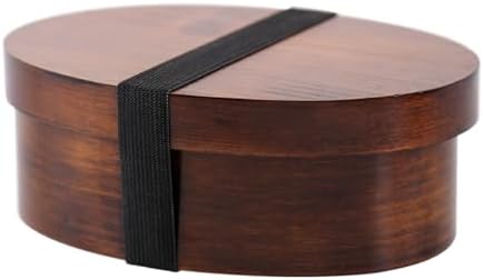 School Lunch Box - Wooden Meal Boxes with Elastic Strap Storage Divider ...