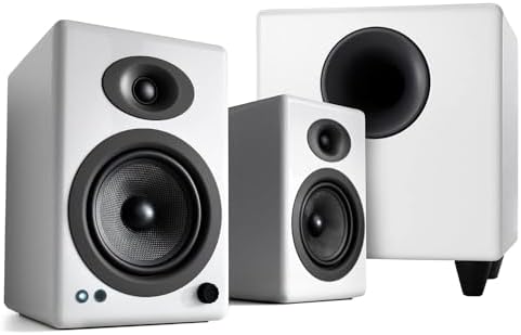 Amazon.com: Audioengine A5 White Powered Bluetooth Speakers and S8 White Subwoofer Bundle with ...