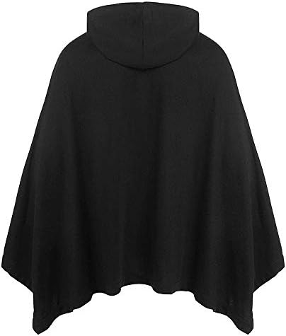 QWERD Hoodie Herren Unregelmäßig Kapuzenponcho Casual Cape mit Kapuze ...