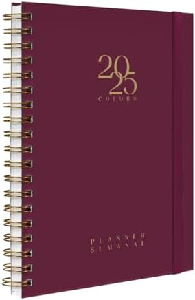Agenda Planner Semanal 2025 Plus Solid Colors Marsala : Amazon.com.br ...
