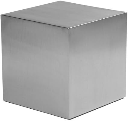 Amazon.com: Cube Side Table in Brushed Steel - Large : Home & Kitchen