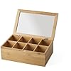 Nifty Solutions Bamboo Tea Box | 8 Compartment Tea Bag Storage | Stores ...