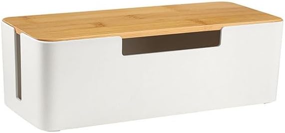 Amazon.com: Changsuo Small Cable Management Box with Bamboo Lid for ...