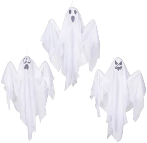 Amazon.com: DIYASY Halloween Ghost Hanging Decorations,4 Pcs 27.5 Inch Large White Cute Flying ...