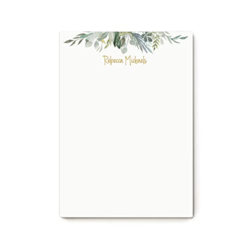 Amazon.com: Personalized Floral Notes, Green Garden Toile Notepad ...