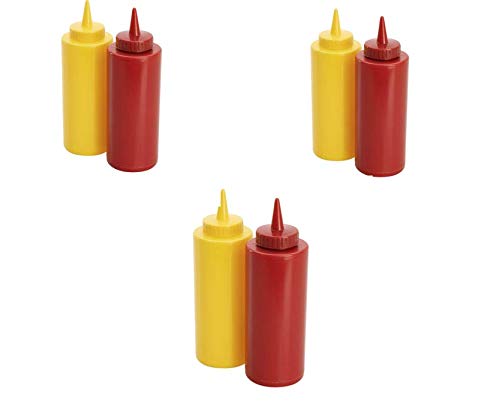 4 Seasons Ketchup & Mustard Dispenser Set, 3 -pack â€“ 13.5oz (6 bottles)