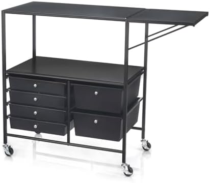 Amazon.com: Small Rolling Utility Cart with Drawer, Metal Craft Storage ...