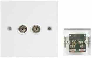 Electromart Aerial Socket FDCOP Double TV Coaxial Aerial Wall Socket ...