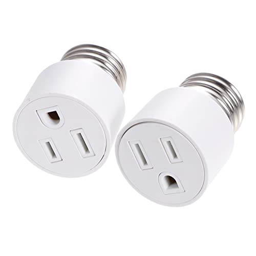 KONTONTY Plug Adapter 2pcs Light Socket to Plug Adapter Outlet Plug ...