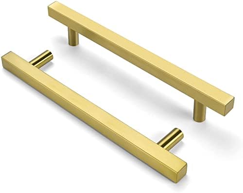 goldenwarm 10Pack Gold Handles 128mm Cupboard Handles Brushed Brass ...