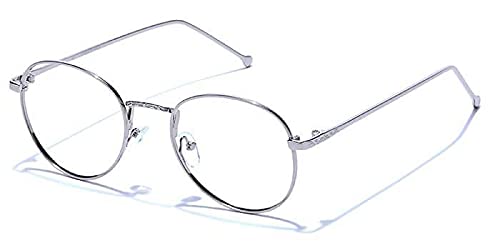 Buy EyeMyEye E10C0396 Glossy Silver Full Frame Round Computer Blue Cut ...