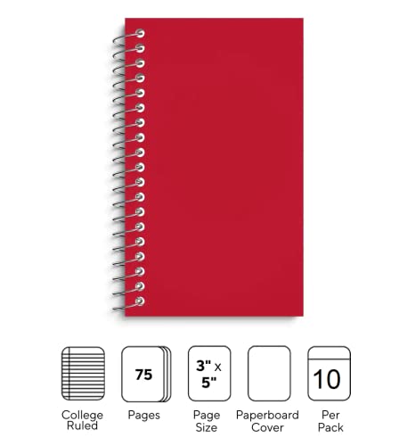 Snapklik.com : Wirebound Spiral Memo Books, Memo Pads, 3 X 5, College ...