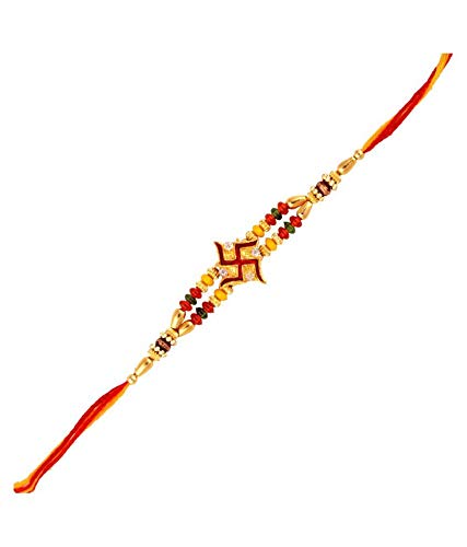 Buy Rakhi/Band for Brother with Roli Chawal & Raksha Bandhan Greeting ...