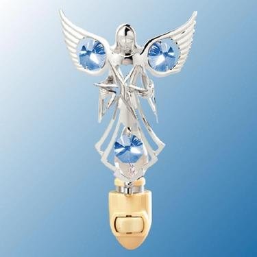 Amazon.com: Chrome Angel with Star Night Light - Blue Mascot Crystal ...