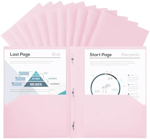 Amazon.com : SUIN Plastic Project-Folders with 2 Pockets & 3 Prong ...