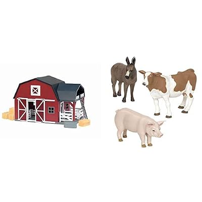 Buy Terra by Battat – Wooden Animal Barn – Toy Barn Farm Toys Playset ...