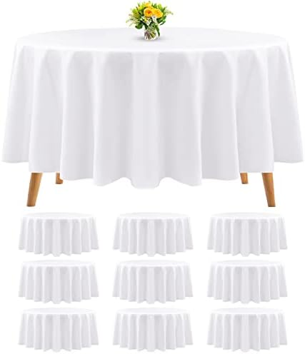 Amazon.com: Showgeous 6 Pack White Round Tablecloth 90 Inch Washable ...