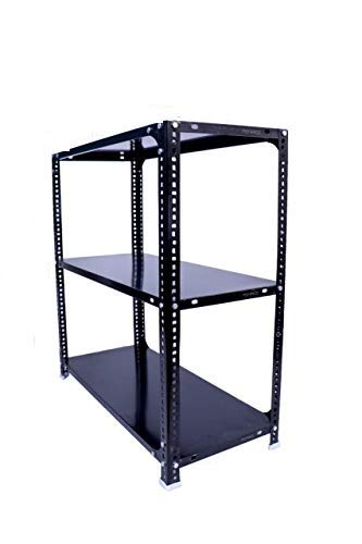 Menage® Slotted Angle Shoe Rack (Black, 3 Shelf, 36 x 24 x 9 inch)(24 ...