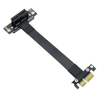 10Gtek PCle 3.0 X1 Male to Female Extension Cable, 180° to 90°, PCIe ...