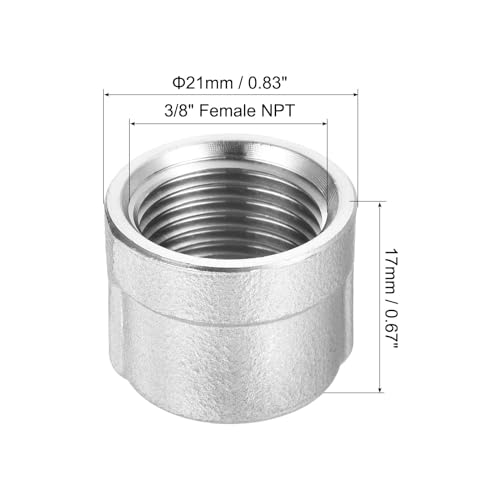 PATIKIL 3/8″ NPT Pipe Fitting Cap, 5 Pack 304 Stainless Steel Pipe Cap ...